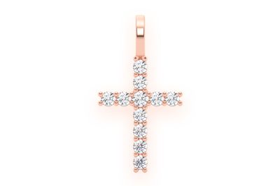 Icebox - Jagged Cross Diamond Pendant 14k Solid Gold 10.00ctw