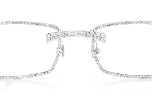 Icebox - Cartier Glasses Iced Out Diamond Rims - 3.50ctw - White Gold