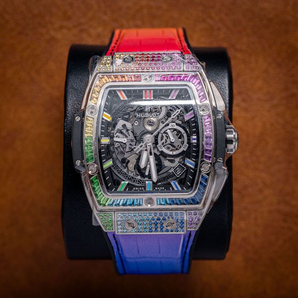 Icebox - Hublot Spirit Of Big Bang Titanium Factory Gem Set Rainbow ...